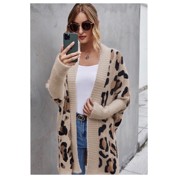 A Girl Thing | Sweaters | 7 Start 278 Mocha Leopard Cardigan | Poshmark